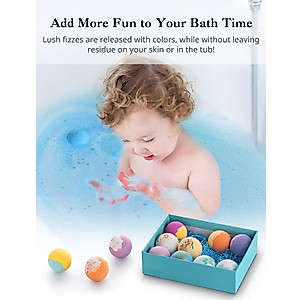 Bath Bombs 12 PCS Gift Set, Ribivaul Handmade Natural & Organic Bath Bomb with Rich Bubbles and Colors, Idea Mother's Day Gift for Men/Women/Kids/Friends