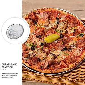 Zerodeko Stainless steel Pizza Pan Round Perforated Pizza Tray Pizza Baking Pan Pizza Serving Tray Crisper Pan with Holes for Oven Baking Supplies 9inch