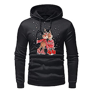 Thenlian Men‘s Long Sleeve Autumn Winter Patchwork Zipper Hoodies Top Blouse Tracksuits Hooded Sweater(L, Black 4)