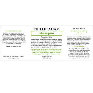 Phillip Adam Fragrance Free Shampoo - Sulfate Free and Paraben Free - Balances pH of Hair and Scalp - 12 Ounce