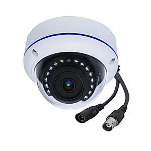 HD 1080P 360 Degree Dome Surveillance Cameras Indoor Outdoor 4 in 1 (TVI/AHD/CVI/CVBS BNC Analog System) 1.44mm Fisheye CCTV View Round Wide Angle Security Camera Coax
