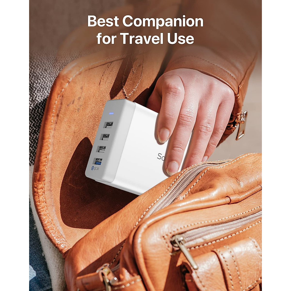 SOOPII 25W USB Charger, Charging Station with 4 USB Ports with 5ft Power Cord for Multiple Device, Wall Charger for iPhone 14, Galaxy, IPad,Tablets and Smartphones.…