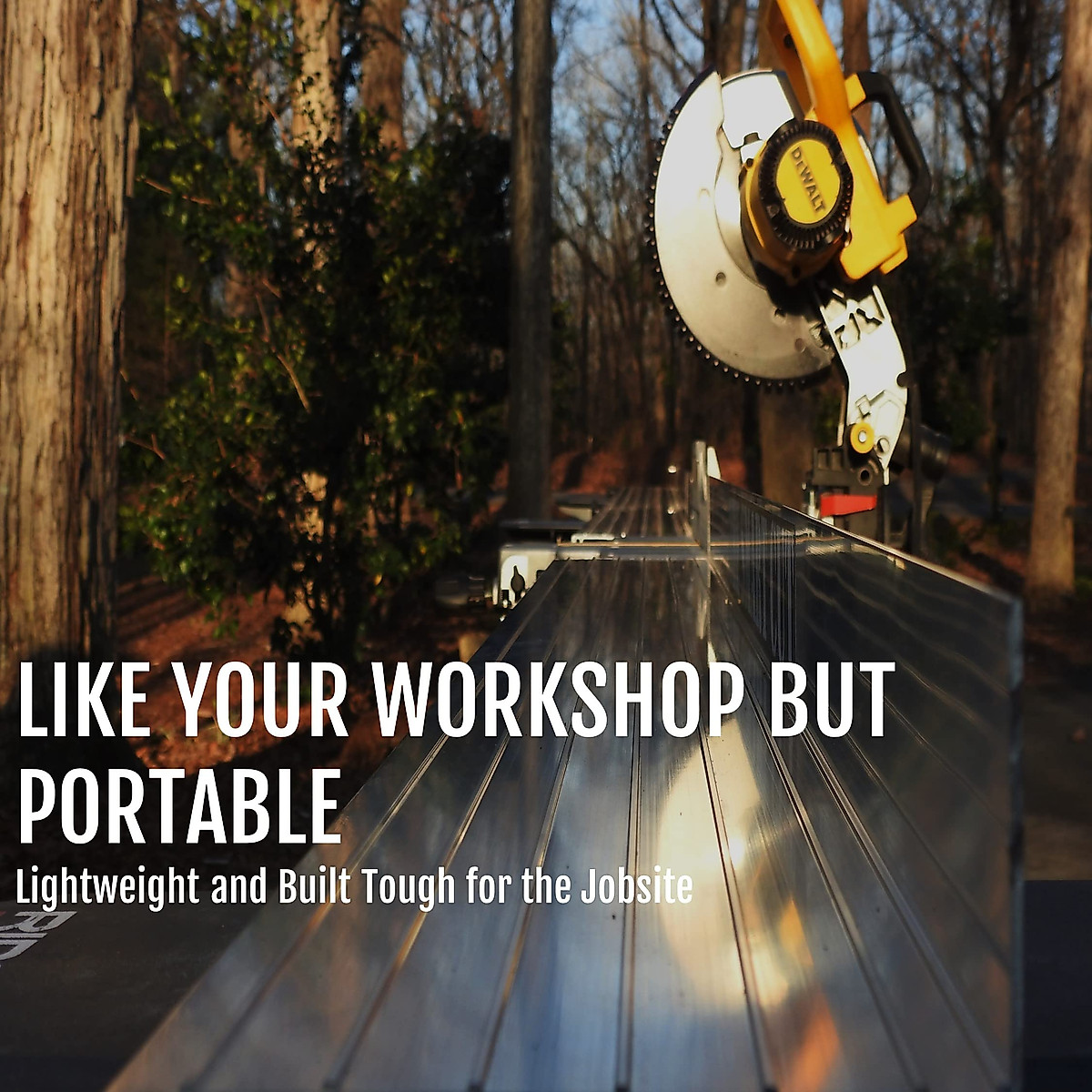 THE SMART CUT Aluminum Table Fence 9 ft with Universal Saw Attachment Mounts | For Any Portable Chop or Miter Saw Stand | Compact & Lightweight | Easy Setup Jobsite Table