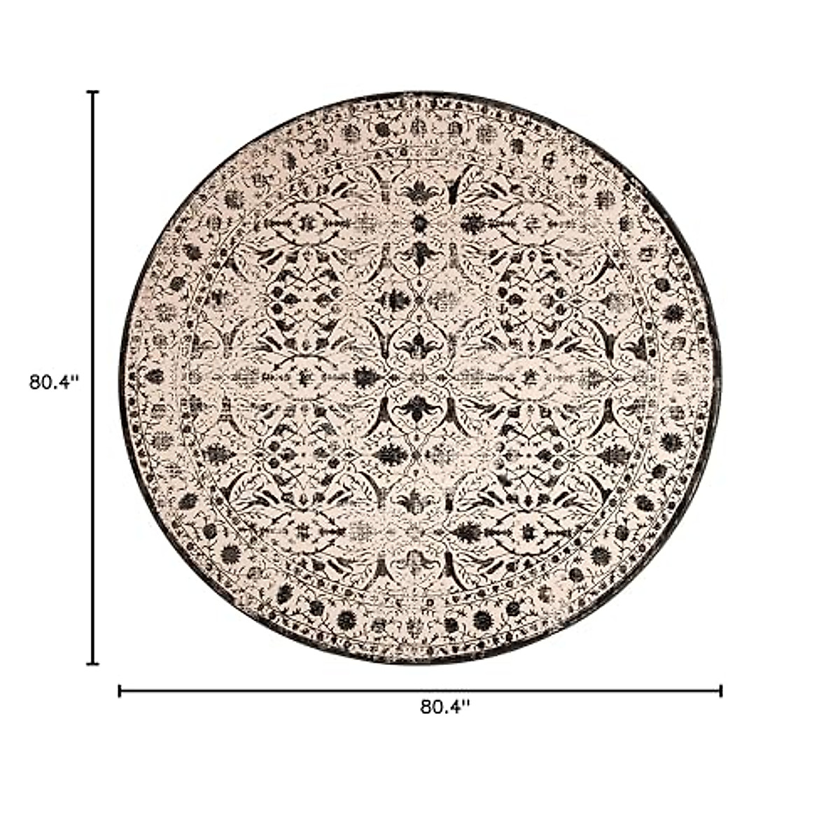 SAFAVIEH Brilliance Collection 6'7" Round Cream / Black BRL502C Vintage Oriental Area Rug