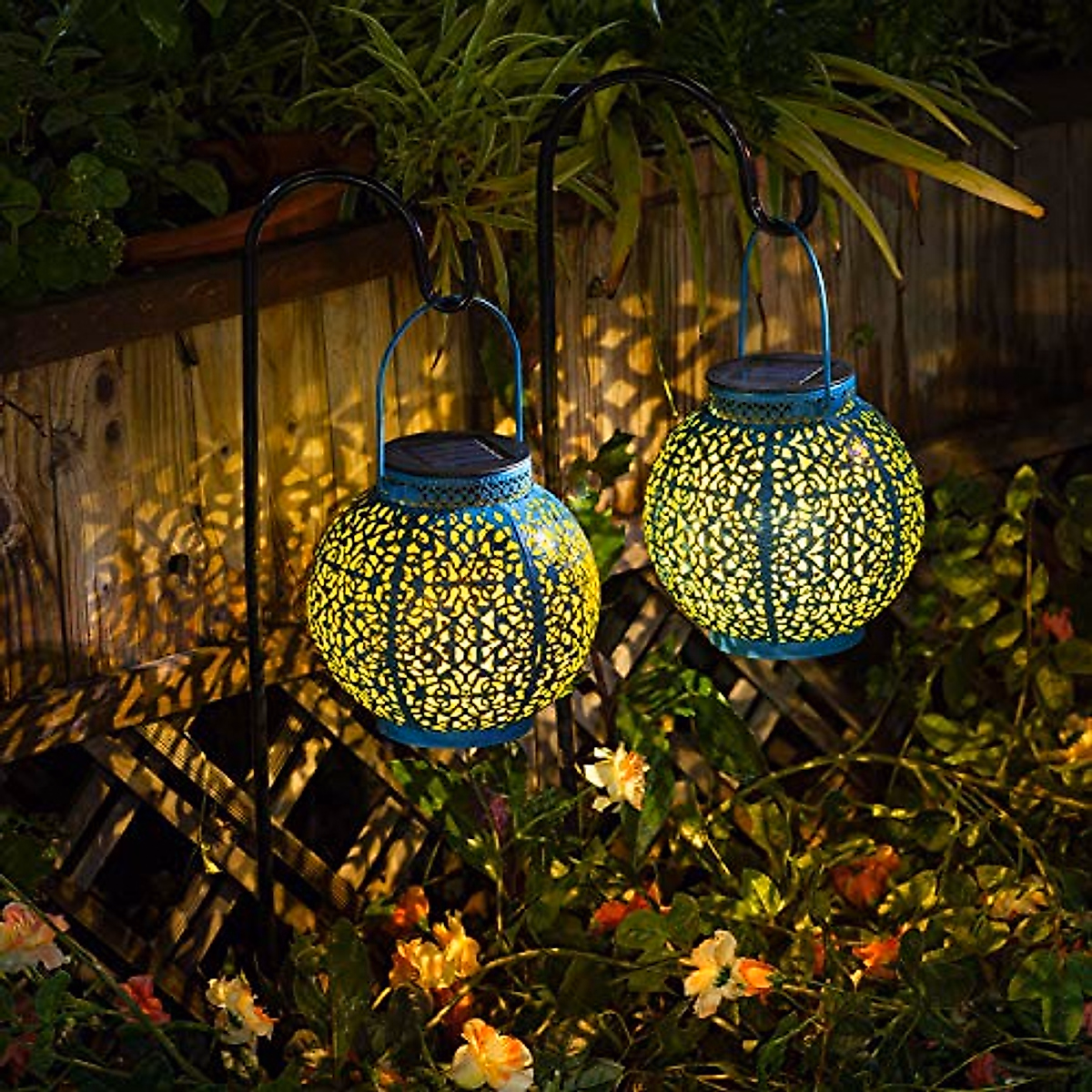 Solar Lantern Outdoor Lights Waterproof Garden Hanging Lights for Patio,Outside Valentine's Day Gift Birthday Gifts Mother's Day Gifts [Set of 2]