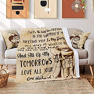 Nueasrs My Wife Blanket - Anniversary Romantic Gifts for Wife Birthday Gift from Husband - Mothers Day Unique Gifts for Her Throw Blanket with Pillow Covers 60" x 50" (Love All Your Husband)