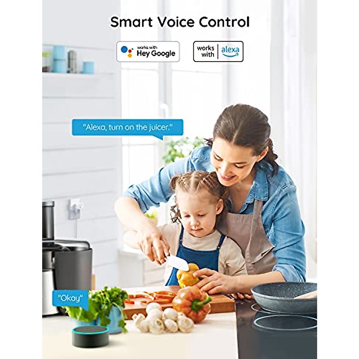 Govee Dual Smart Plug 4 Pack, 15A WiFi Bluetooth Outlet, Work with Alexa and Google Assistant, 2-in-1 Compact Design, Govee Home App Control Remotely with No Hub Required, Timer, FCC and ETL Certified