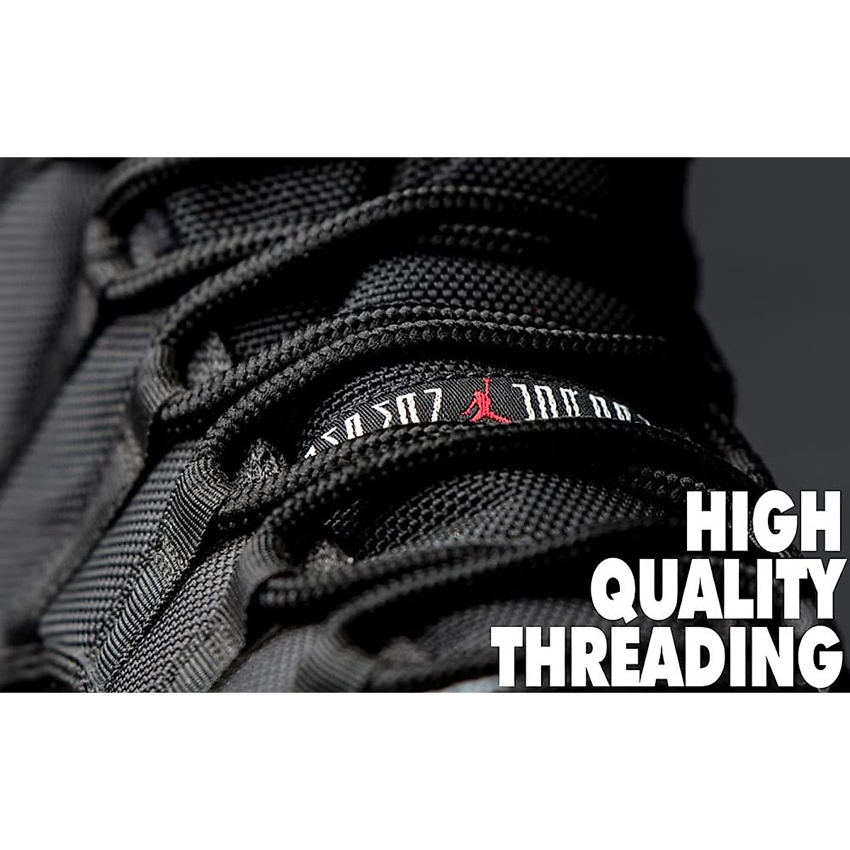 LitLaces - Premium Jordan 11 Replacement Shoe Laces Durable Woven Polyester Shoe Strings for Basketball and Athletic Sneakers (Black, 55")