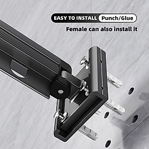 CRMCR Wall Mounted Space Saving 360° Folding Clothes Drying Rack, Retractable Collapsible Windproof Hanging Hole Laundry Rack, Suitable for Balcony, Laundry Rack【3-Fold-Grey】