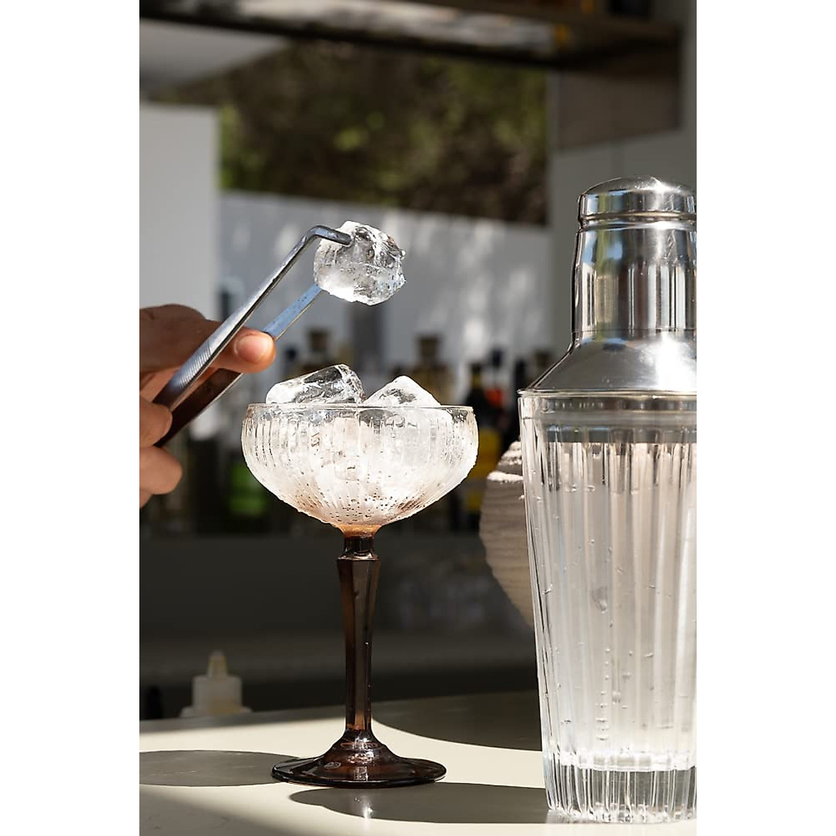 Grace Era Glass Cocktail Shaker, 17oz Martini Shaker Glass Bar Set, Professional Margarita Mixer Drink Shaker, Mixing Shaker Bartending Glass for Cocktails, Margarita