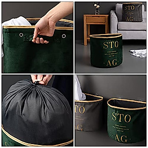 2pcs for Green Bucket Blankets Foldable Household Cloth Dirty Home Storage Bin Hamper Folding Clothes Multi- Clothing Bag Bins Art Nursery Fabric Organizer Kid