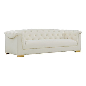 Tov Furniture Farah Velvet Sofa (Cream)