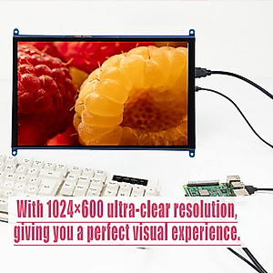 10in Touch Screen, 1024×600 LCD Display with Charging Cable, for Raspberry Pi 4 Screen, for Raspberry Pi/Windows/Ubuntu/Raspbain/Ulinx/Linx