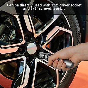 ZKH 1/2" CR-V Hand Impact Screwdriver, Manual Reversible Impact Driver Includes 12-Piece Slotted, Phillips, Hexagonal Bit Set, Disengage Rusted Fasteners or Frozen Bolts, Ideal Hand Tool for Men, Dad