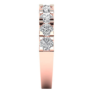 1.44 ct Brilliant Round Cut Clear ZIron 14k Rose Gold Stackable Wedding Engagement Designer Anniversary Ring Band Sz 11