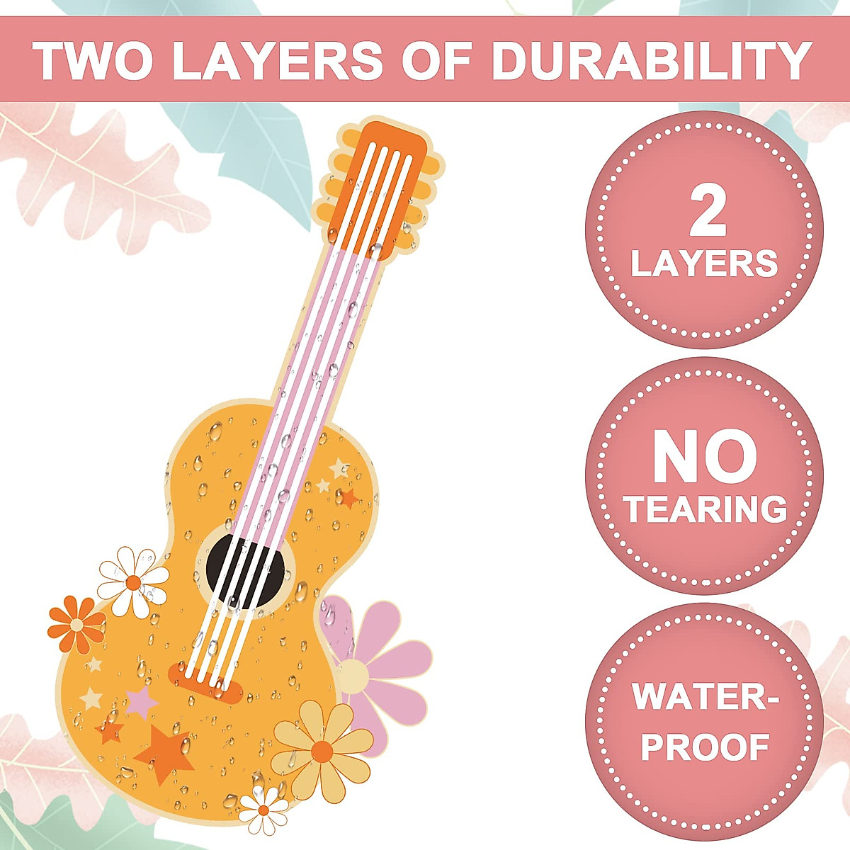 Colarr 60 Pieces Groovy Retro Hippie Boho Party Cutouts Decoration Retro Rainbow Butterfly Daisy Flower Cutouts Retro Bus Cutouts for Groovy Retro Hippie 60s 70s Party Decorations