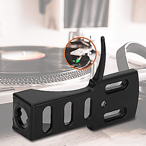 Bnineteenteam Record Player Headshell, Phonograph Turntable Headshell for Record Player Replacement Parts(Black) Performance Accessory