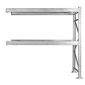 Shelving Inc. 2-Tier Galvanized Pallet Rack Add-On Unit - 42" d x 144" w x 96" h - 6-1/2"h Beams