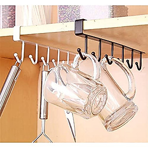 Kitchen Storage Rack Cupboard Hanging Hook Hanger Chest Storage Organizer Holder (Black)