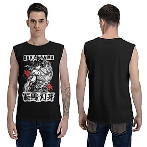 Anime Baki The Grappler Baki Hanma Tank Top Man's Summer Sleeveless Tee Casual Running Workout Sport Vest Black