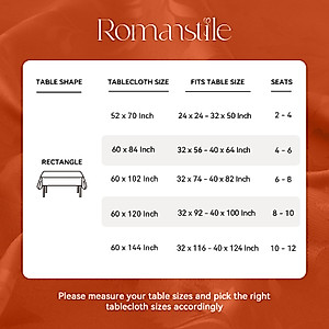 Romanstile Fall Jacquard Rectangle Tablecloth - Thanksgiving Harvest Waterproof Table Cloths Autumn Heavy Weight Fabric Table Covers for Dinner/Parties/Holiday - 52 x 70 Inch, Burnt Orange