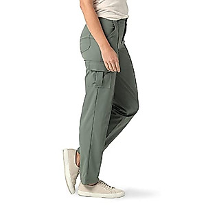 Lee Women's Flex to Go Mid Rise Seamed Cargo Pant, Fort Green, 12 Petite