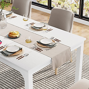 Tribesigns 71"x31.5" Dining Table, Industrial Kitchen Table for 6-8 Person, Rectangular Dinner Table for Dining Room Kitchen Living Room, with Heavy Duty Metal Legs, Rustic Brown