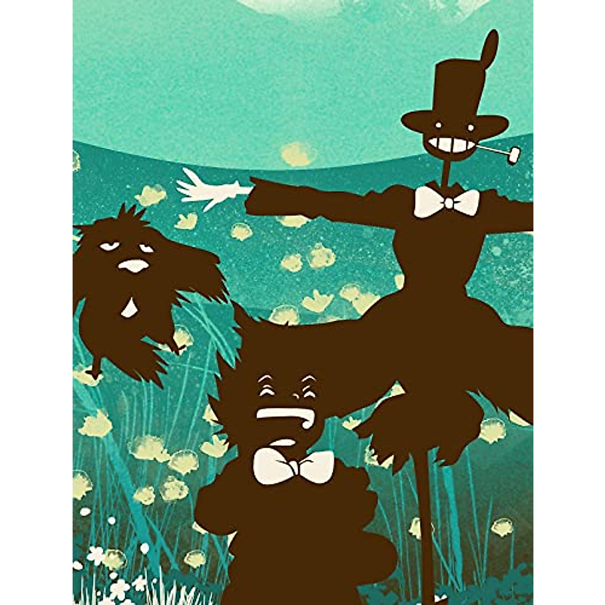 Japanese Castle Art Print - Ukiyo-e Wall Art 8 x 10 Unframed Japanese Anime Artwork Wizard Print Hayao Miyazaki Wall Hanging Cool Movie Inspired Home Decor, Calcifer Turnip Head Artwork