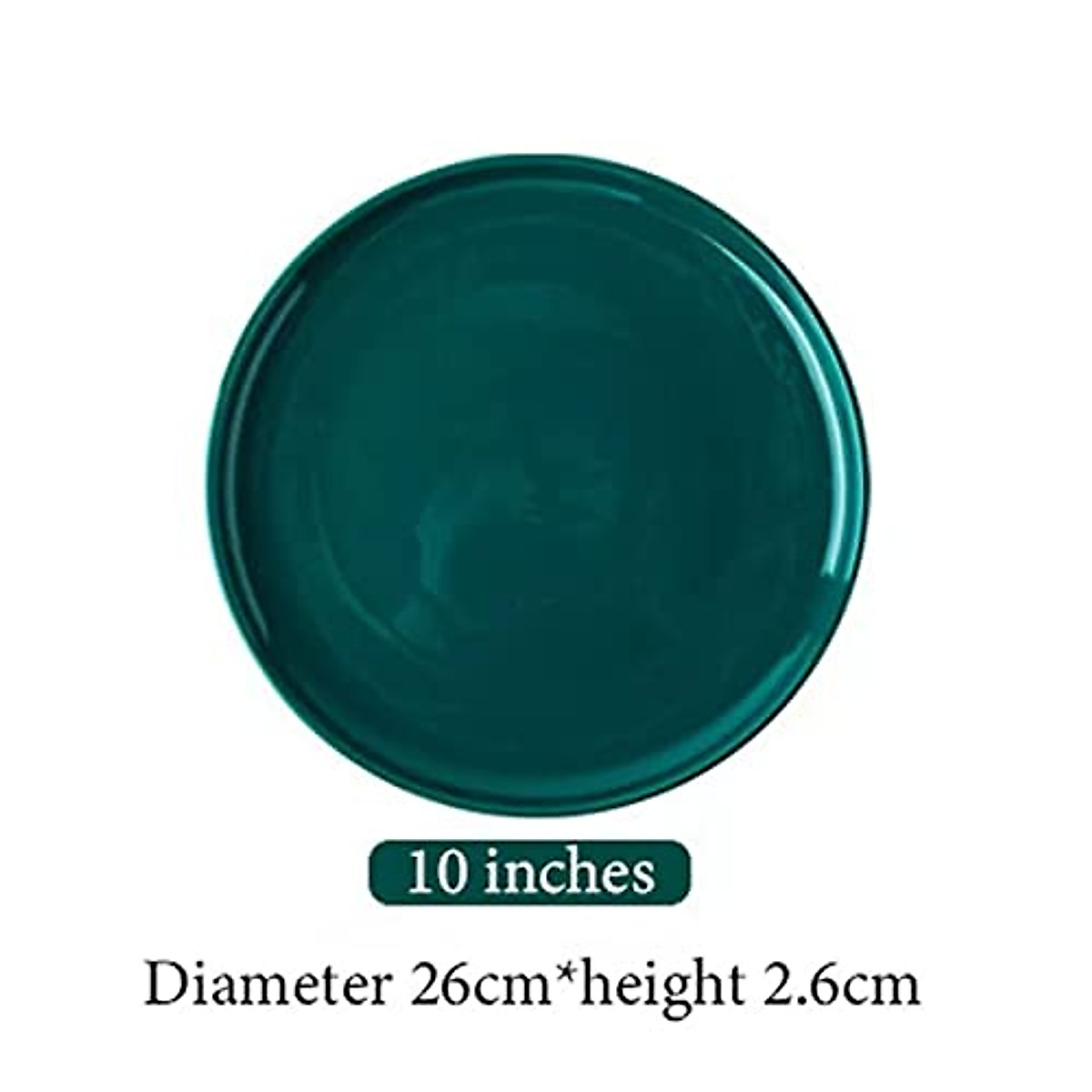 KOWMcp Dinner Plates Green Ceramic Plate Fruit Salad Sushi Dessert Plate Round Serving Tray Decorative Porcelain Tableware Dinner Sets Dishes (Color : 10 inch)