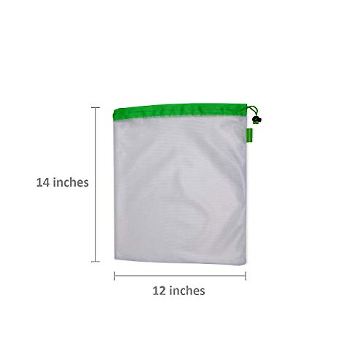 Premium Reusable Mesh Produce Bags With Drawstring - Mesh Produce Bags With Tare Weight - Set of 9 Reusable Grocery Bags - Washable Produce Bags for Fruit and Veg - BPA Free Mesh Bags for Vegetables