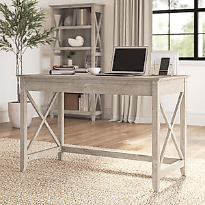 Bush Furniture Key West Writing Desk for Home Office in Washed Gray 48W Small Modern Farmhouse Table