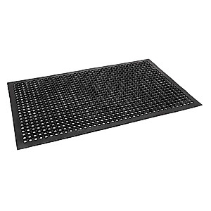 ROVSUN Rubber Floor Mat with Holes, 36''x 60'' Anti-Fatigue/Non-Slip Drainage Mat, for Industrial Kitchen Restaurant Bar Bathroom Utility Garage Pool Entry Door Mat, Indoor/Outdoor Cushion