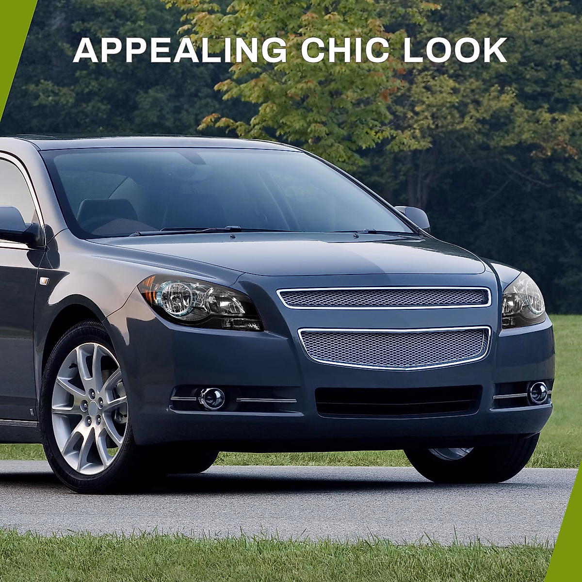 AUTOSAVER88 Headlights Assembly Compatible with 08 09 10 11 12 2008 2009 2010 2011 2012 Chevy Malibu 2008-2012 08-12 Headlamps Passenger and Driver Side Black Housing Amber Reflector