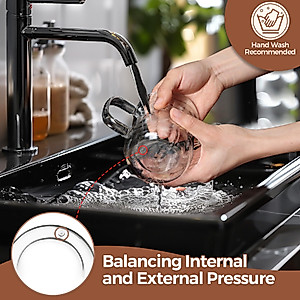 ComSaf glass coffee cups 12 oz with handle, latte cup Set of 4, Double Walled Glass Coffee Mugs, clear coffee mug for Americano, Lungo, Mocha, Machiato,Cappuccino, Ideal Gift for Christmas, Birthday