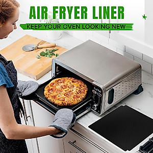 Toaster Oven Liners Reusable for Ninja Air Fryer Bottom Heat Resistant Mat 3 Pack, Compatible with Cuisinart Air Fryer Toaster Oven 12"x12" Airfryer Liner, Heavy Duty Nonstick Square Air-Fryer Mats