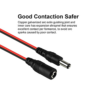 UltraPoE DC Power Cable Connectors 18AWG Copper Strands 12V 5A Plugs Male Female DC Connectors, for CCTV Security Camera Pigtail and Lighting Power Adapter (2.1mm x 5.5mm 10 Pairs Ultra Thick)