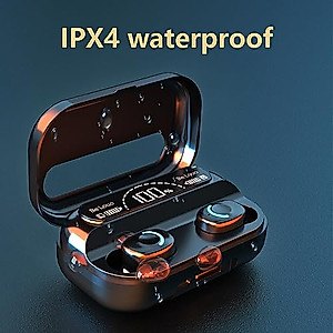 Qaailabf Wireless Earbuds in-Ear Earbud, Bluetooth Headphones 5.3 Stereo, Led Display, Breathing Lamp, Ip4 𝖶𝖺𝗍𝖾𝗋𝗉𝗋𝗈𝗈𝖿 Earphones Sport Headset for Workout, Running, Gym