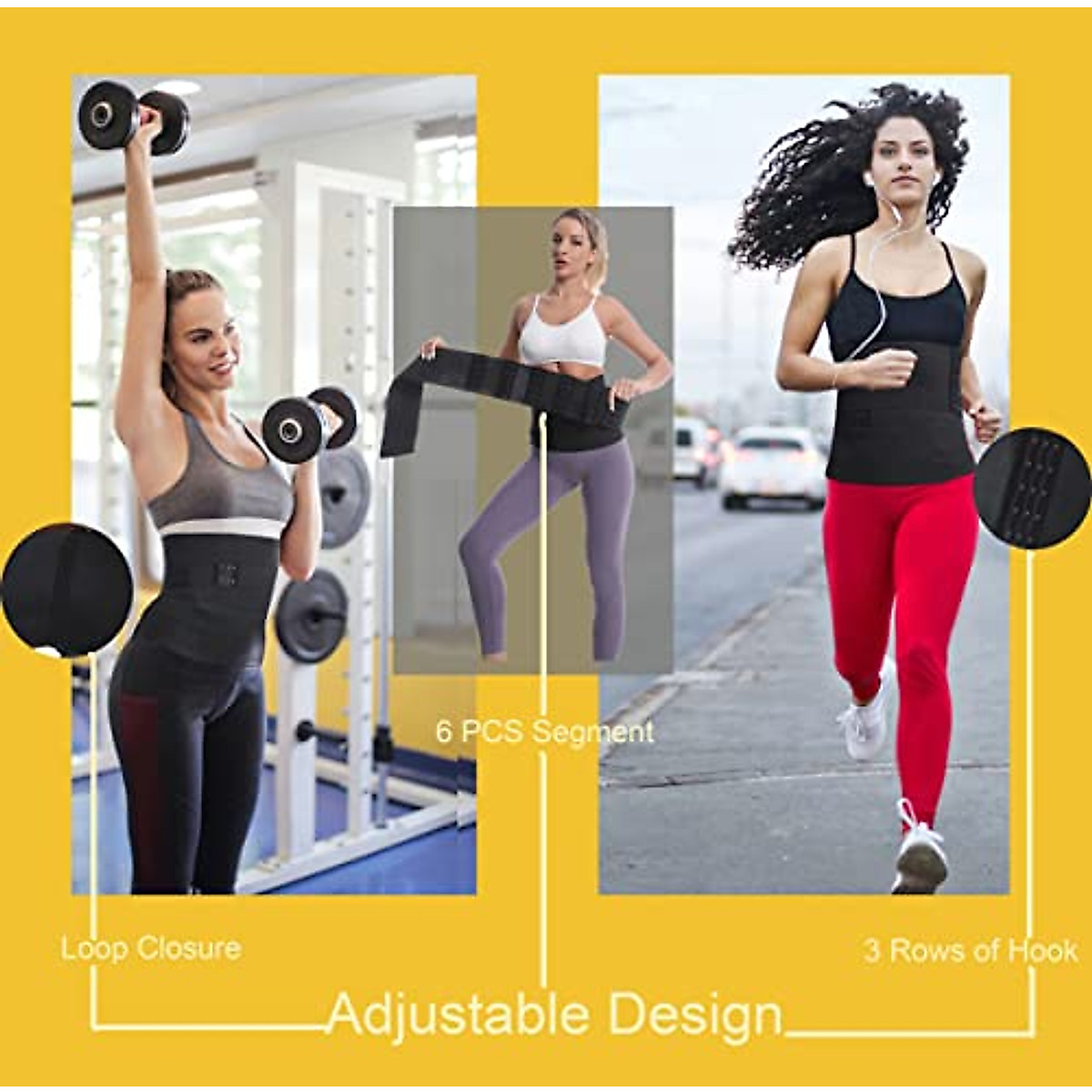 Wrap Waist Trainer for Women - Stomach Wrap for Weight Loss with Loop and 3 Row of Hooks Design, Workout with Snatch Me Up Bandage Wrap Cooperate Diet can Lower Belly Fat, Postpartum Repair CNASOEL