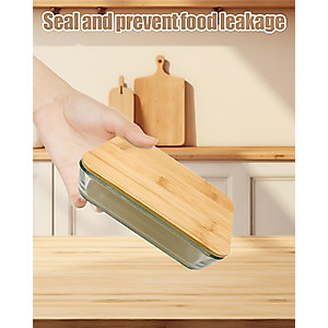 Wooden Food Storage Lids for Pyrex 7210-PC 3-Cup Rectangular Storage Cover Lids Replacement for Pyrex Container 7210-PC Glass Bowls -2 Pack (Container not Included)
