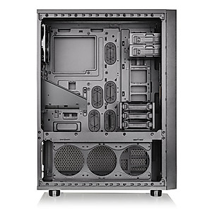 Thermaltake Core X71 Tempered Glass Edition SPCC ATX Full Tower Tt LCS Certified Gaming Computer Case with 2 140 Blue Front Fan + 1 140 Black Rear Fan Pre-Installed CA-1F8-00M1WN-02
