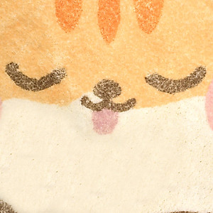 TEALP Kids Play Rug 4ft,Round Area Rug Kids Nursery Door Mat Soft Plush Childrens Carpet for Bedroom Living Room Kids Playroom,Orange Cat