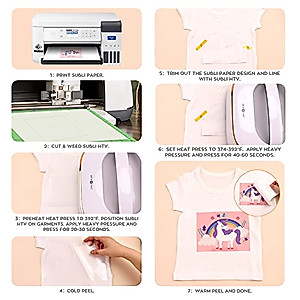 HTVRONT Sublimation Vinyl for Light-Colored Shirts - 12" X 10FT Matte Clear HTV Vinyl for Sublimaion - Wash Durable Clear Dye Sub HTV for Cotton Fabric