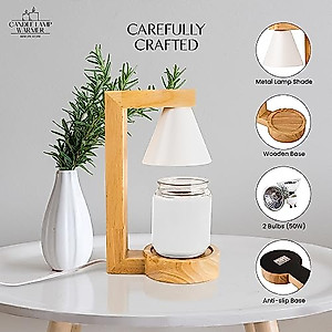RPXLIFE Candle Wax Warmer Lamp, Candle Warmer Lamp, Lamp Candle Warmer Electric, Candle Light Warmer, Gifts for Mom, Bedroom, Home Decor. Dimmable Candle Warmer Lamp with Timer and 2 50w Bulbs