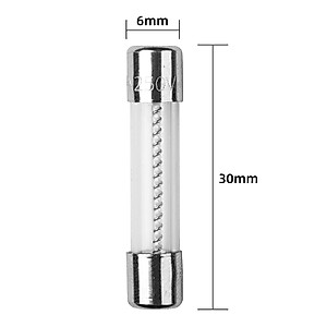 10Pcs T2AL250V 6x30mm 2A 250V Slow Blow Fuse T2AL Glass Slow-Acting Time-delay Fuse