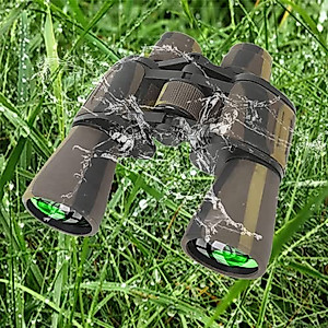 Binoculars for Adults 20x50 High Power Military Binoculars for Adults and Kids with Low Light Night Vision,Compact Waterproof Bird Watching Travel Hunting Stargazing BAK-4 Prism FMC Lens(Brown-2)