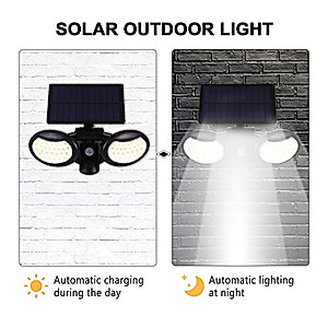 BESPORTBLE LED Solar Powered Light Human Body Induction Wall Street Lamp Outdoor Security Landscape Lantern for Patio Stairs Garden Pathway Home Light with 56 LED Bulb