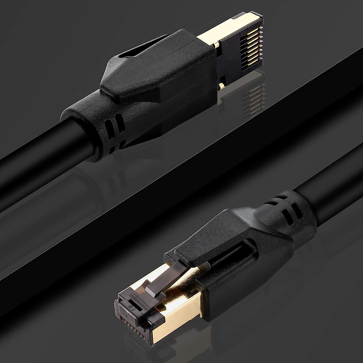 XXONE Cat8 Ethernet Cable 30ft, High Speed 26AWG Cat8 LAN Network Cable 40Gbps, 2000Mhz with Gold Plated RJ45 Connector, Heavy Duty Weatherproof S/FTP UV Resistant for Modem