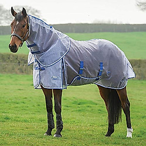 WeatherBeeta ComFiTec Ripshield Plus with Belly Wrap Detach A Neck, White/Blue, 66"