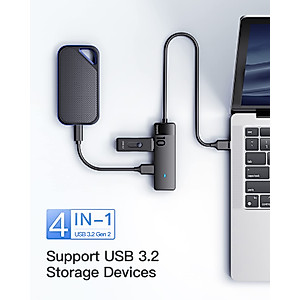 Inateck USB 3.2 Gen 2 USB A Hub 10Gbps Bundle Product,HB2025A and HB2025AL