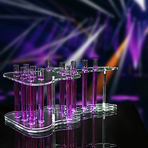 Shot Glass Set for Party- Guitar Shot Glass Holder Perfect for Bar Set Tray- Great for Tequila Shot Set or Whiskey Tray- Shot Caddy Comes with a Set of 12 Viles